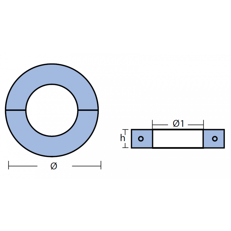 Shaft collar anode ø 40 mm